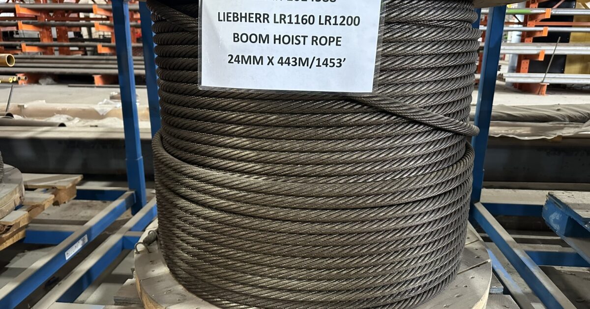 Liebherr Wire Rope - 24mm x 1453' Parts For Sale | Bigge.com