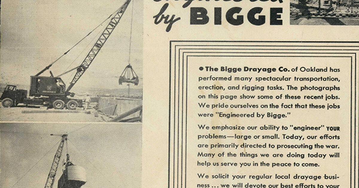 1940 - Bigge Advertisement 1 | Media Gallery | Bigge.com